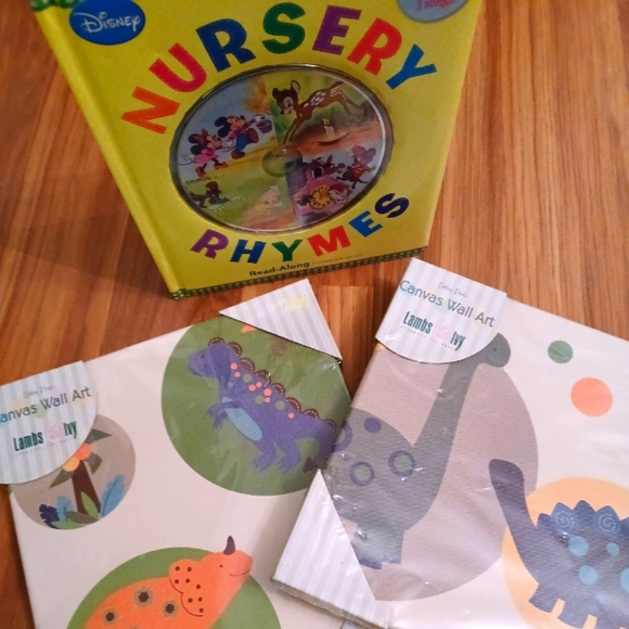 Disney | Other | Disney Nursery Rhymes Storybook Baby Dino Wall Art ...